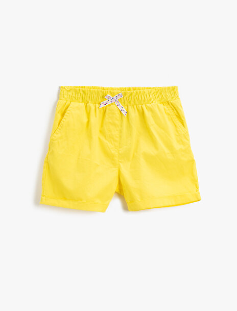 Koton Kız Çocuk Cepli Şort Pamuklu Beli Fiyonklu