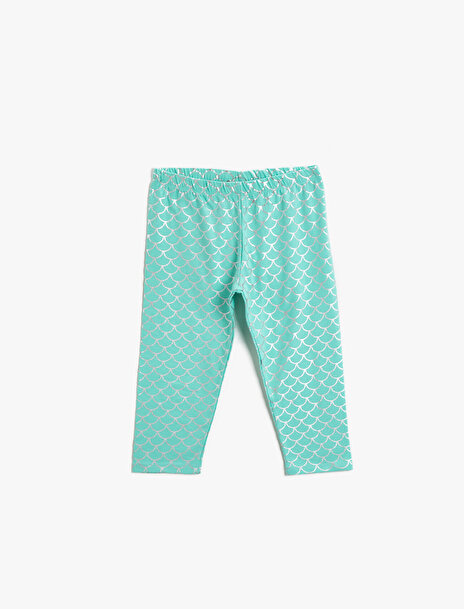 Koton Kız Çocuk Denizkızı Temalı Tayt Baskılı Pamuklu