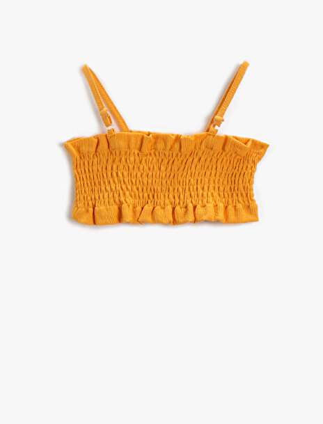 Koton Kız Çocuk Büzgülü Kısa Atlet İnce Askılı