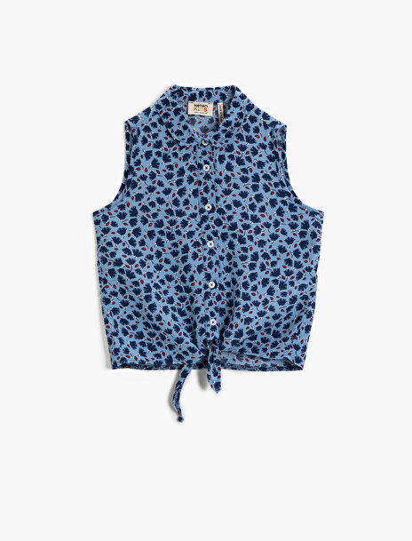 Koton Kız Çocuk Kolsuz Gömlek Baskılı Belden Bağlamalı