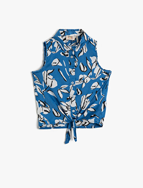 Koton Kız Çocuk Kolsuz Gömlek Baskılı Belden Bağlamalı