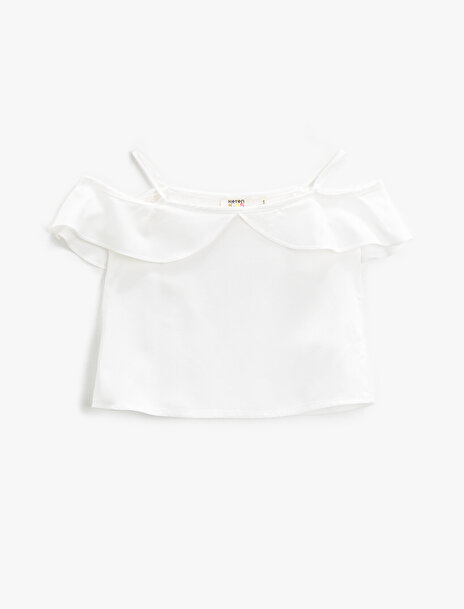Koton Kız Çocuk Askılı Bluz Fırfır Yakalı