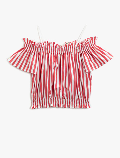 Koton Kız Çocuk Çizgili Bluz Askılı Pamuklu