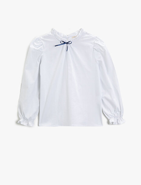 Koton Kız Çocuk Kolları Büzgülü Gömlek Pamuklu