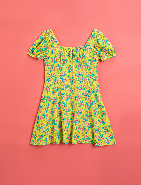 Koton Kız Çocuk Çiçekli Yazlık Elbise Kisa Kollu