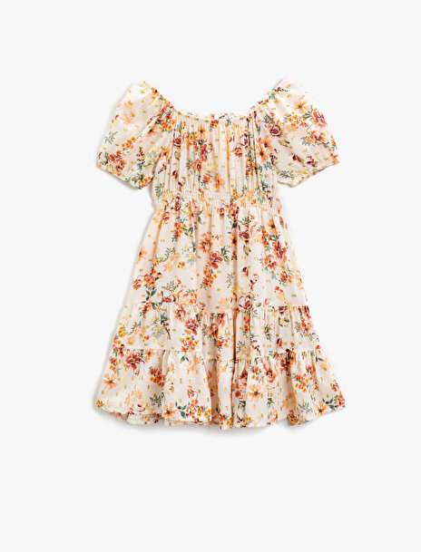 Koton Kız Çocuk Çiçekli Yazlık Elbise Kisa Kollu