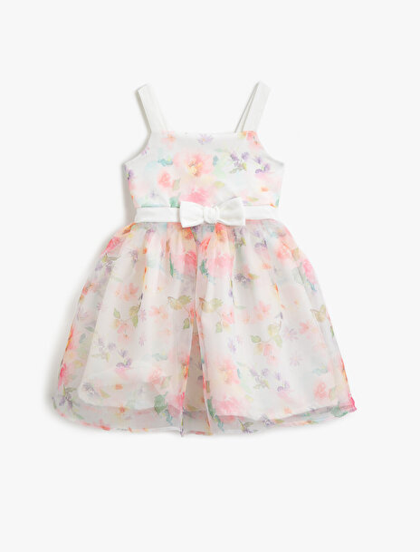 Koton Kız Çocuk Çiçekli Yazlık Elbise Fiyonklu