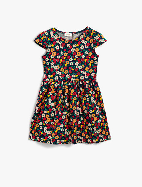Koton Kız Çocuk Çiçekli Yazlık Elbise Pamuklu