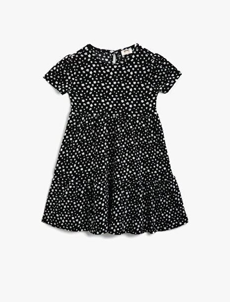 Koton Kız Çocuk Çiçekli Yazlık Elbise Kisa Kollu Bisiklet Yaka