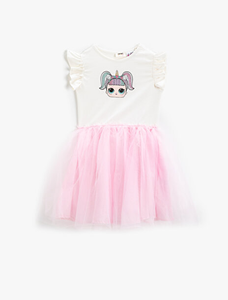 Koton Kız Çocuk Lol Lisanslı Baskılı Tütü Etekli Elbise Pamuklu Kolsuz