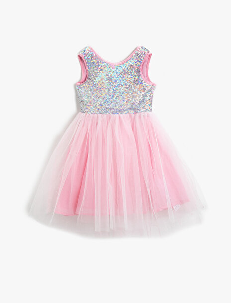 Koton Kız Çocuk Pullu Tüllü Elbise