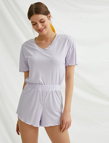 Koton Kadın Dügmeli Sort