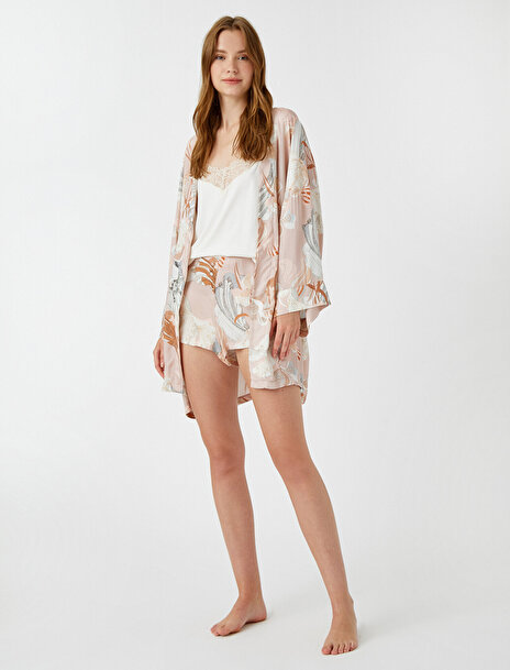 Koton Kadın Desenli Beli Lastikli Şort Pijama Altı