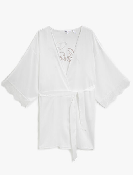 Koton Kadın Bridal Sabahlık Dantel Kol Detaylı