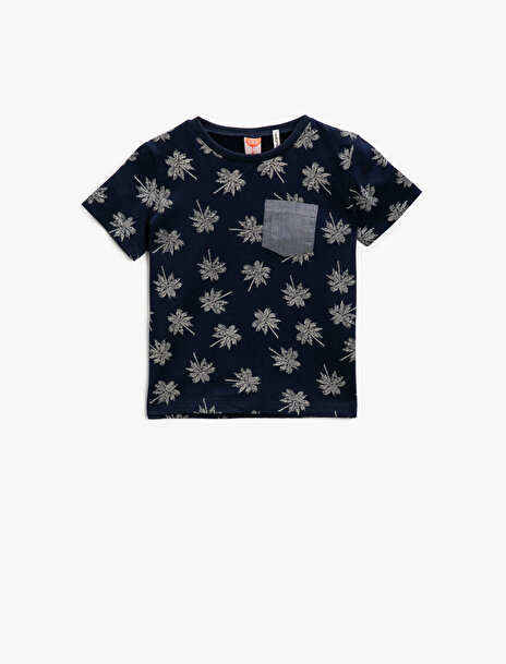 Koton Erkek Çocuk Baskılı Tişört Pamuklu Bisiklet Yaka Kısa Kollu Cepli