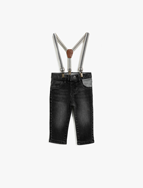 Koton Erkek Çocuk Comfort Strech Pamuklu Askılı Jean Pantolon Koton Erkek Çocuk Comfort Strech Pamuklu Askılı Jean Pantolon