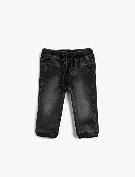 Koton Erkek Çocuk Belden Bağlamalı Jean Pantolon Comfort Strech Pamuklu Koton Erkek Çocuk Belden Bağlamalı Jean Pantolon Comfort Strech Pamuklu