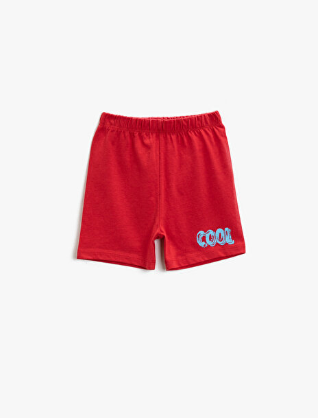 Koton Erkek Çocuk Yazı Baskılı Şort Pamuklu