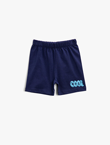 Koton Erkek Çocuk Yazı Baskılı Şort Pamuklu