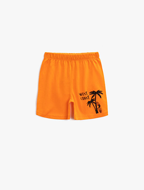 Koton Erkek Çocuk Baskılı Şort Pamuklu Beli Bağlamalı