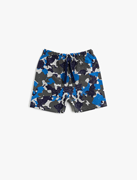 Koton Erkek Çocuk Desenli Şort Beli Bağlamalı Pamuklu