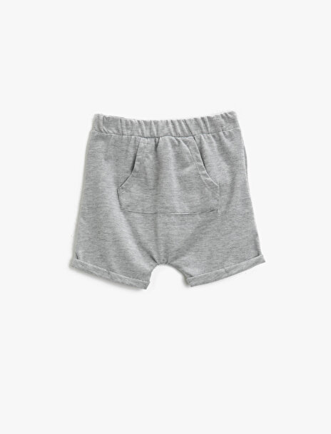 Koton Erkek Çocuk Çizgili Şort Pamuklu Kanguru Cepli