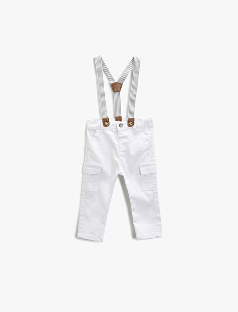 Koton Erkek Çocuk Askılı Pantolon Cepli Pamuklu
