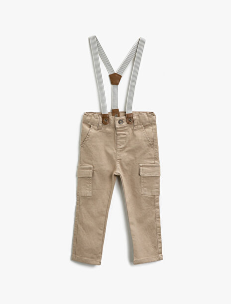 Koton Erkek Çocuk Askılı Pantolon Cepli Pamuklu