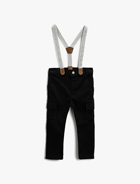 Koton Erkek Çocuk Askılı Pantolon Cepli Pamuklu