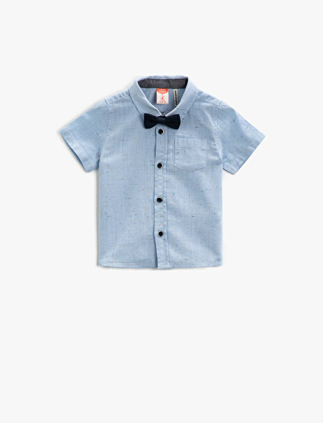 Koton Erkek Çocuk Kısa Kollu Gömlek Papyonlu Pamuklu