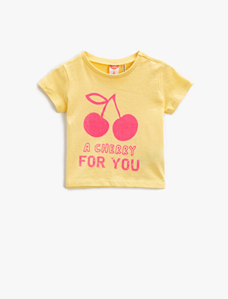Koton Kız Çocuk Kısa Kollu Tişört Baskılı Pamuklu