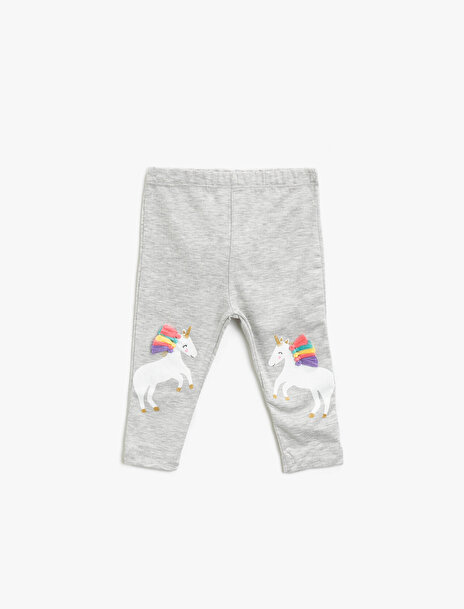 Koton Kız Çocuk Unicorn Baskılı Püsküllü Tayt