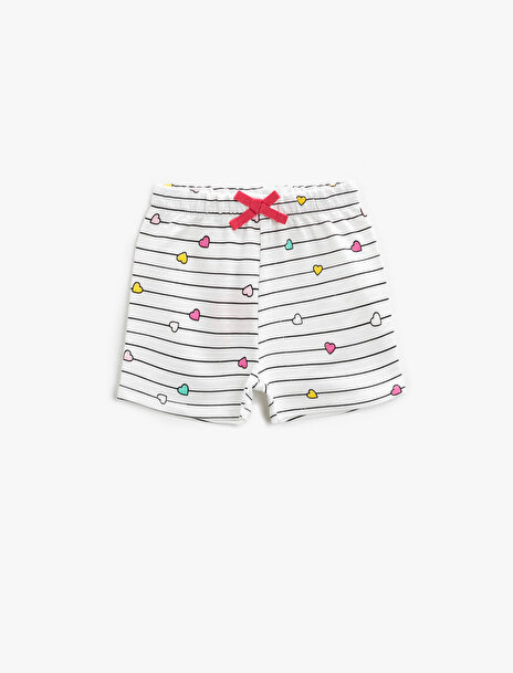 Koton Kız Çocuk Baskılı Şort Kalpli Pamuklu