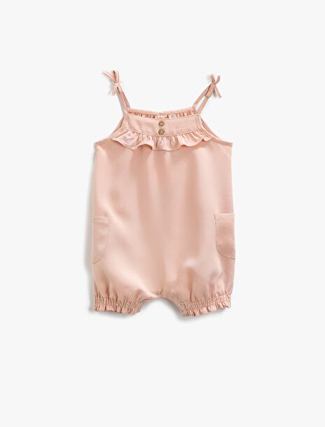 Koton Kız Çocuk Askılı Tulum Fırfırlı