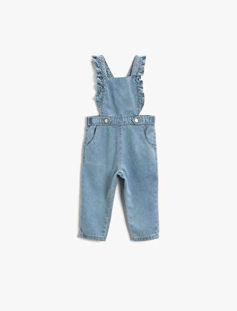 Koton Kız Çocuk Fırfır Detaylı Jean Tulum Koton Kız Çocuk Fırfır Detaylı Jean Tulum