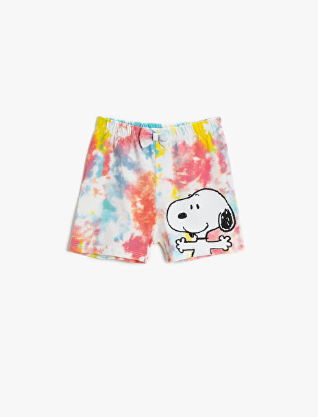 Koton Kız Çocuk Snoopy Şort Lisanslı Baskılı Pamuklu Çok Renkli