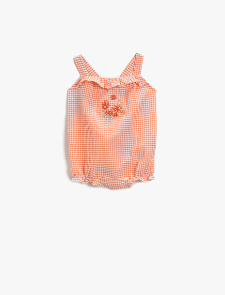 Koton Kız Çocuk Kareli Zıbın Fırfırlı Pamuklu