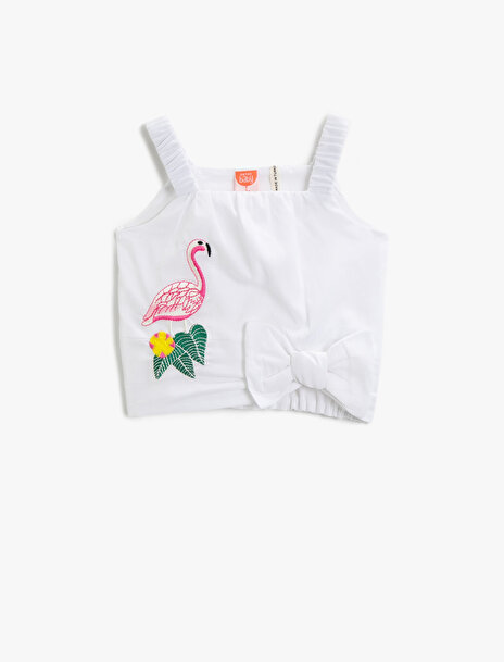 Koton Kız Çocuk İşlemeli Bluz Fiyonk Detaylı Pamuklu Koton Kız Çocuk İşlemeli Bluz Fiyonk Detaylı Pamuklu