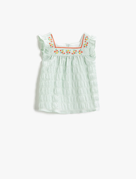 Koton Kız Çocuk Çiçek Nakışlı Bluz