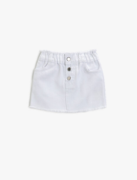 Koton Kız Çocuk Denim Mini Etek Beli Lastikli Koton Kız Çocuk Denim Mini Etek Beli Lastikli