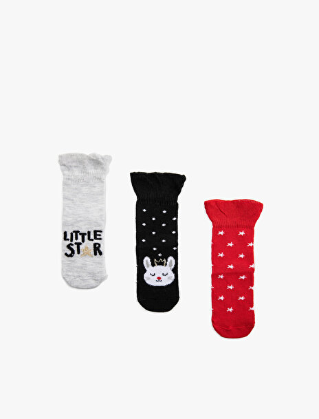 Koton Kız Çocuk Kız Bebek Desenli Çorap Seti Pamuklu