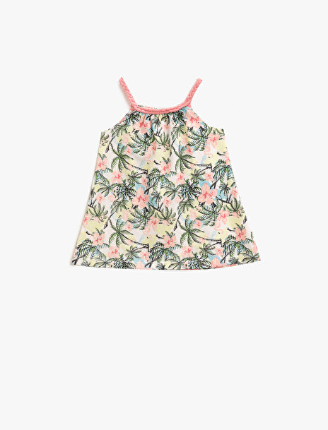 Koton Kız Çocuk Baskılı Elbise Askılı Pamuklu