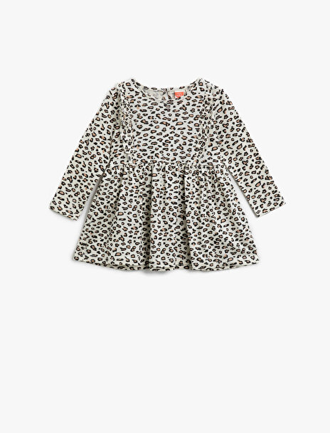 Koton Kız Çocuk Leopar Desenli Elbise Pamuklu Uzun Kollu Bisiklet Yaka Koton Kız Çocuk Leopar Desenli Elbise Pamuklu Uzun Kollu Bisiklet Yaka