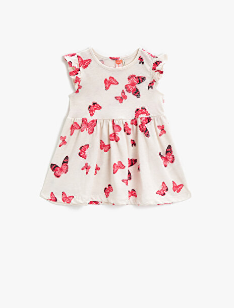 Koton Kız Çocuk Yazlık Elbise Kelebek Desenli Pamuklu