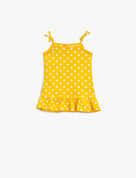 Koton Kız Çocuk Puantiyeli Elbise Askılı Pamuklu