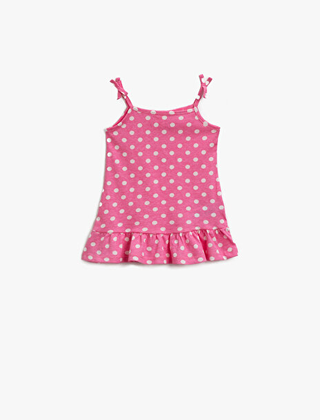 Koton Kız Çocuk Puantiyeli Elbise Askılı Pamuklu