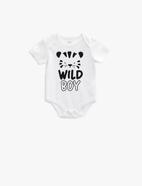 Koton Erkek Çocuk Baskılı Badi Pamuklu Kısa Kollu