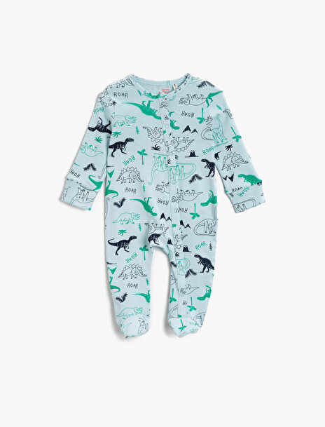 Koton Erkek Çocuk Baskılı Çıtçıtlı Tulum Pamuklu Uzun Kollu