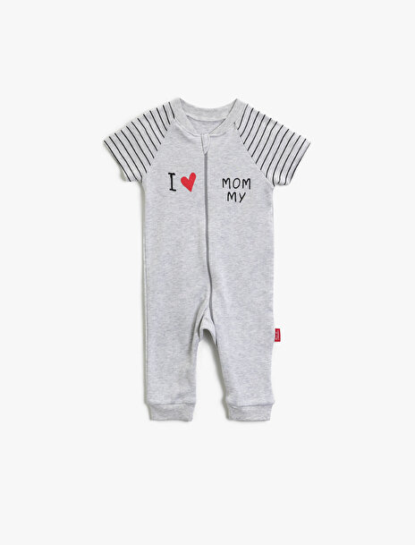 Koton Erkek Çocuk Bebetto Fermuarlı Tulum Baskılı Desenli Pamuklu