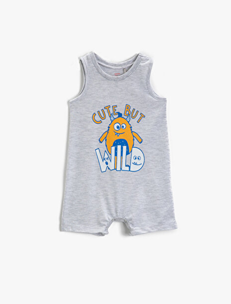 Koton Erkek Çocuk Baskılı Şort Tulum Kolsuz Bisiklet Yaka